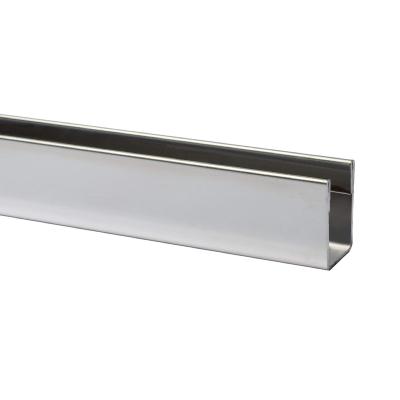 Profil U INOX 12,5mm x 20mm pour vitrage épaisseur 8mm